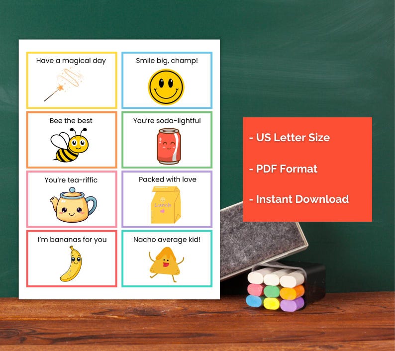 56 Printable Lunchbox Notes, Printable Lunchbox Notes for Kids, Cute ...