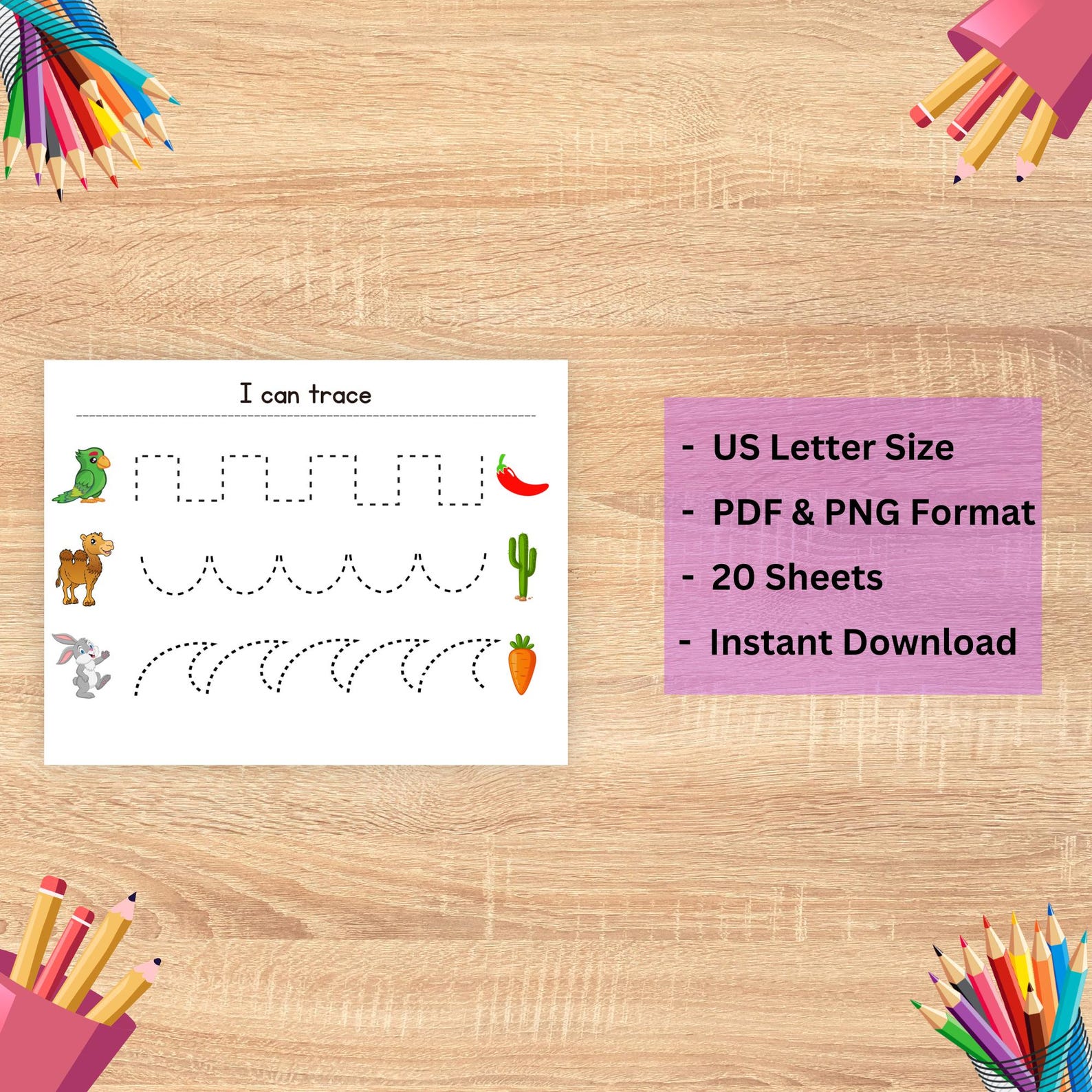 Line Tracing , Pre-writing Worksheet, Line Tracing Practice, Preschool ...