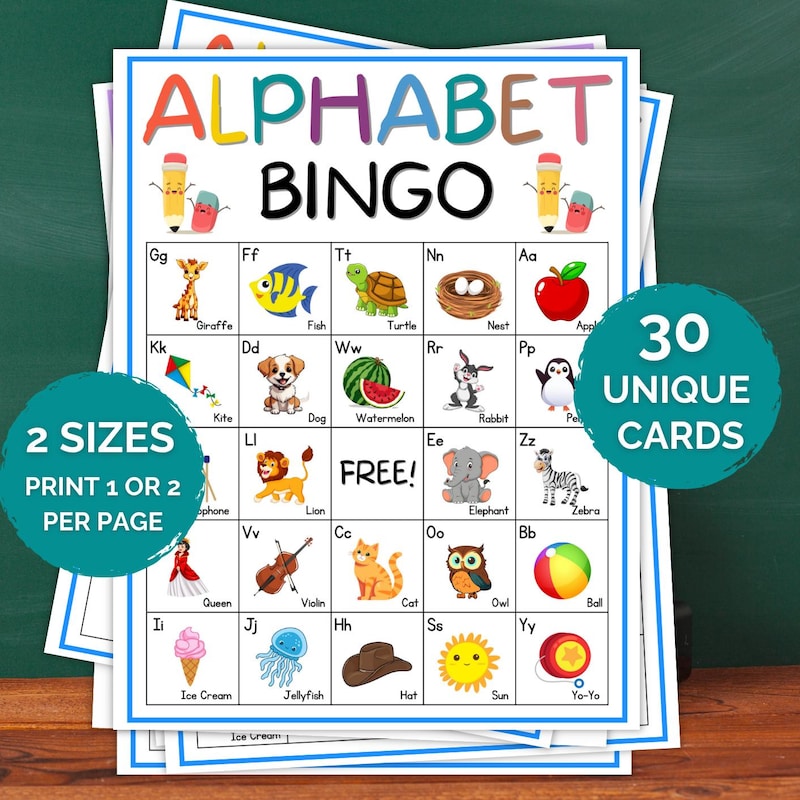 Abc Bingo for Kids - Etsy