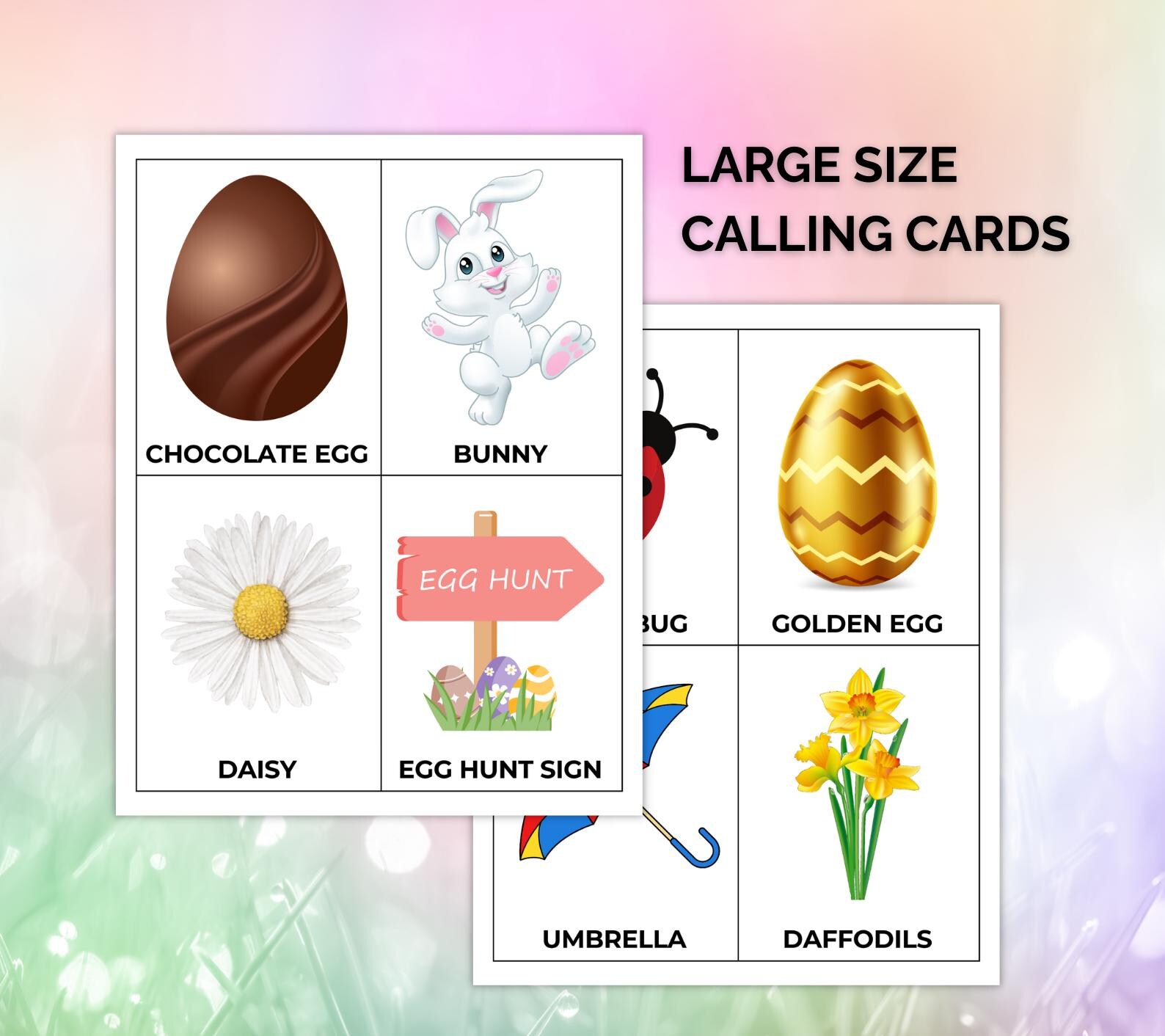 50 Printable Easter Bingo Cards, Kids Easter Party Game, Easter ...