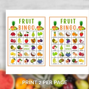 30 Fruit Bingo Cards, Fruit Bingo Printable, Fruit Party Game ...