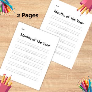 Months of the Year Tracing Sheets, Months of the Year Tracing ...