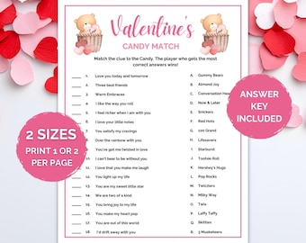 Valentine’s Day Candy Match, Candy Match Game, Valentine's Day Party ...