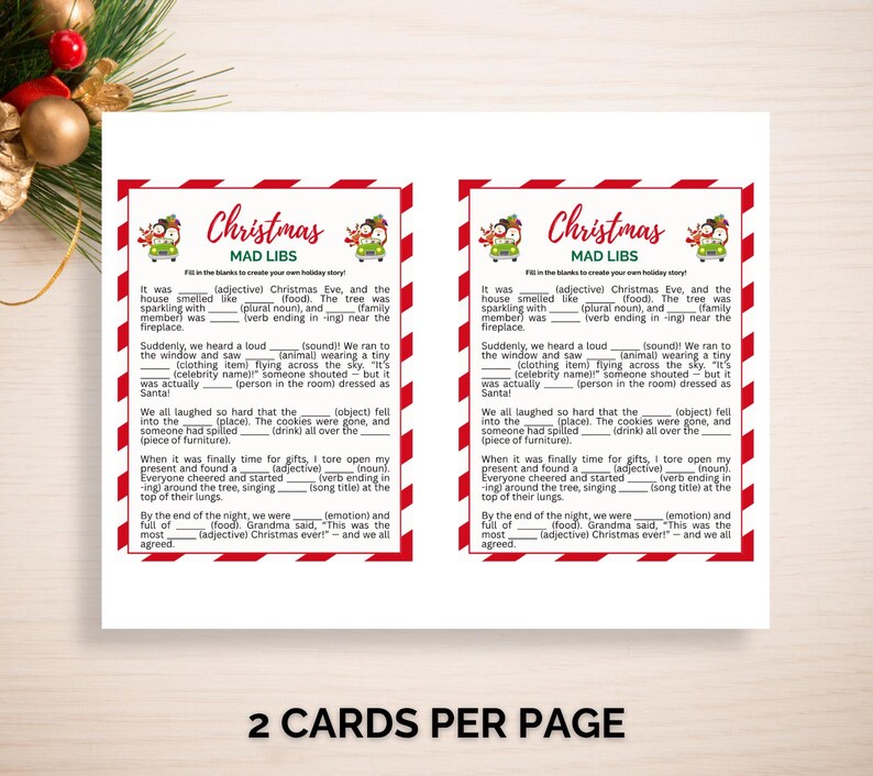 Christmas Mad Libs, Family Game, Printable Christmas Game, Christmas ...