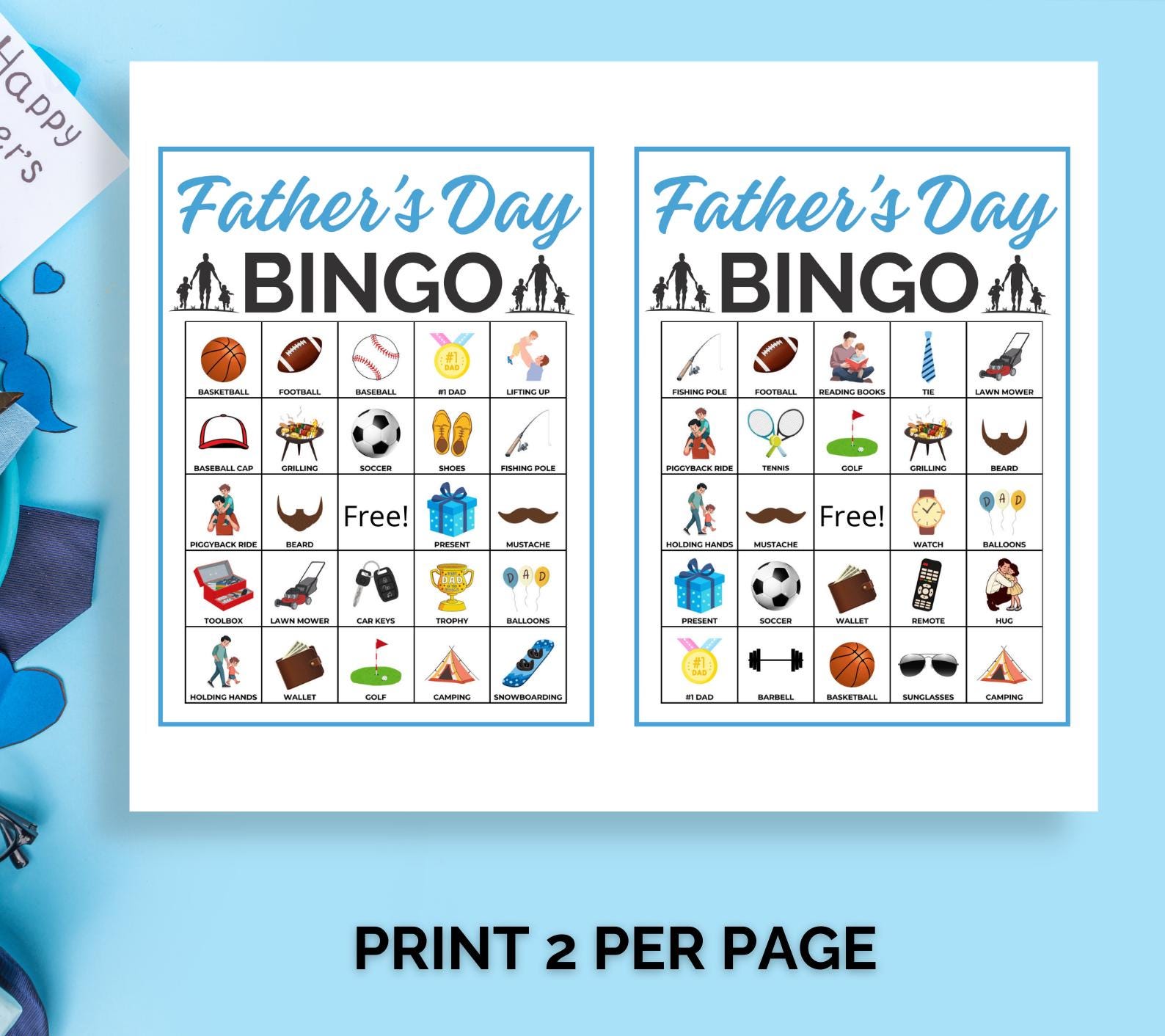 40 Printable Father's Day Bingo Cards, Father's Day Activity, Father's ...