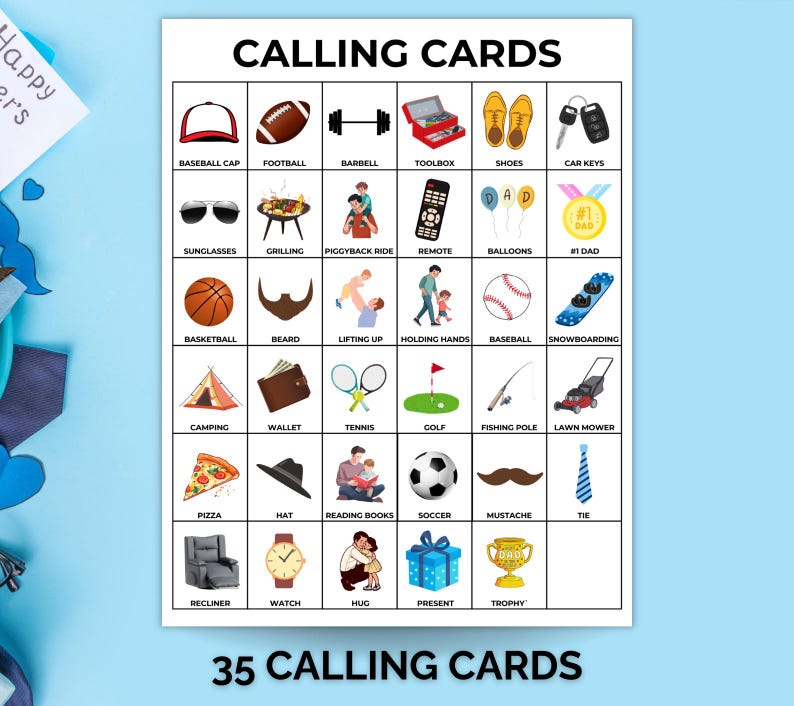 40 Printable Father's Day Bingo Cards, Father's Day Activity, Father's ...