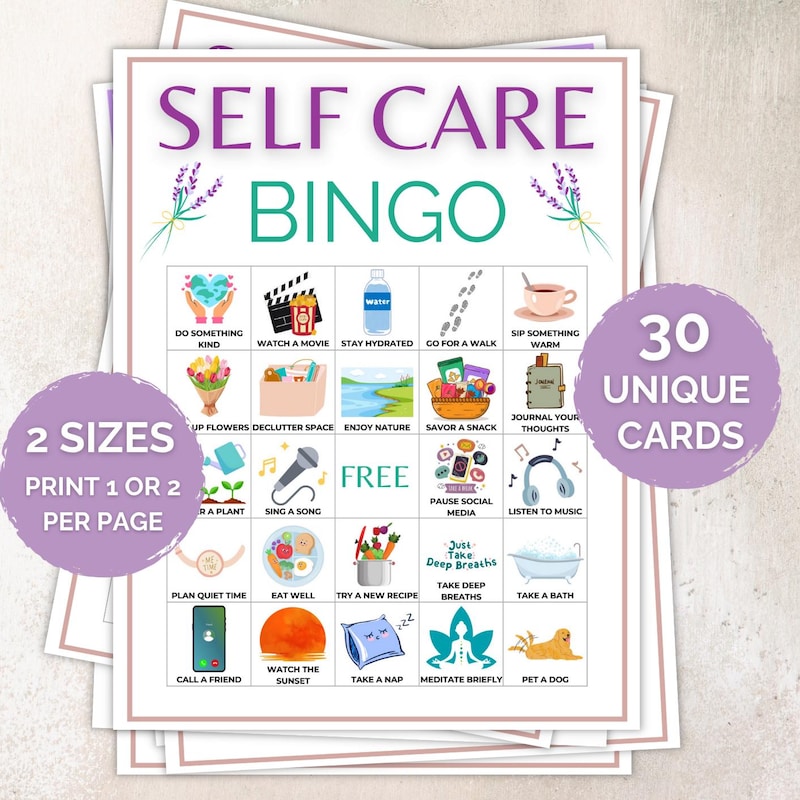 Bingo Card Self Care - Etsy UK