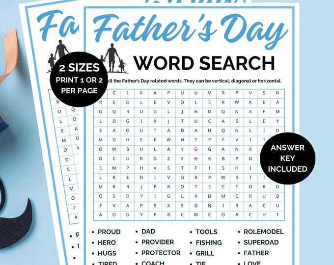 Printable Father's Day Word Search ~ Printable Fathers Day Activity ...