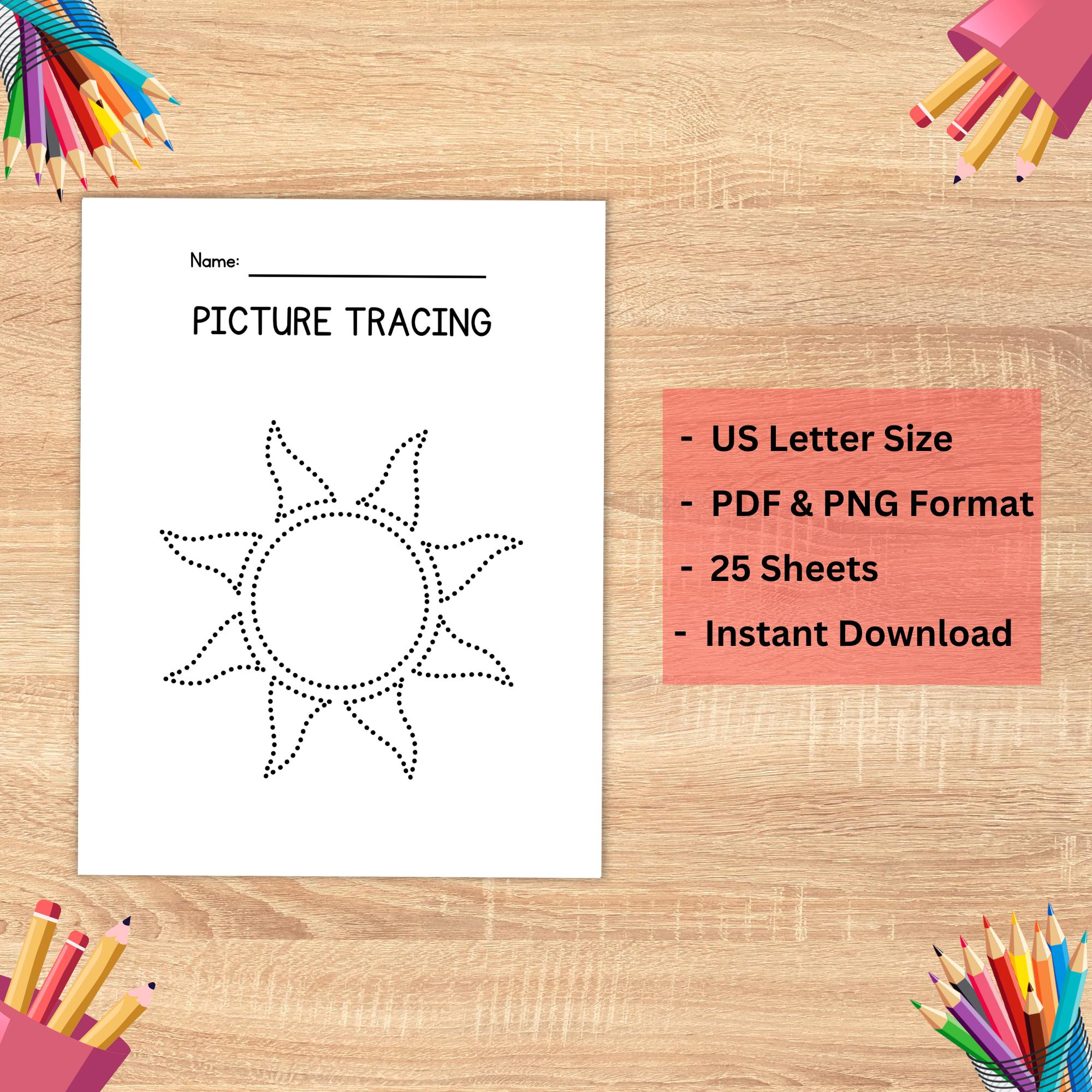 25 Tracing Worksheets, Preschool Trace Sheets, Handwriting Practice ...