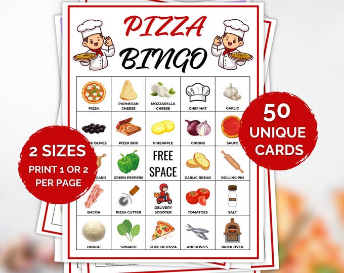 Printable Pizza Games, Pizza Bingo, Snap and Memory Game, Printable ...
