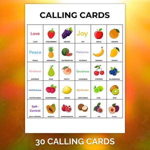 50 Fruit of the Spirit Bingo Cards, Fruit of the Spirit Bingo Printable ...