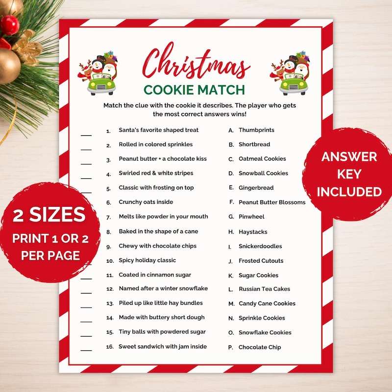 Christmas Cookie Game - Etsy