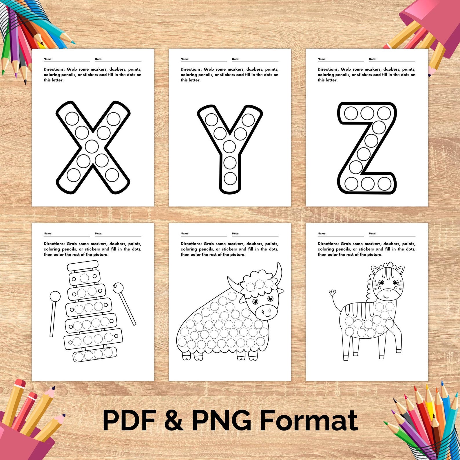 Alphabet Animal Dot Marker Pages, 52 Worksheets, Dot Marker, Toddler ...