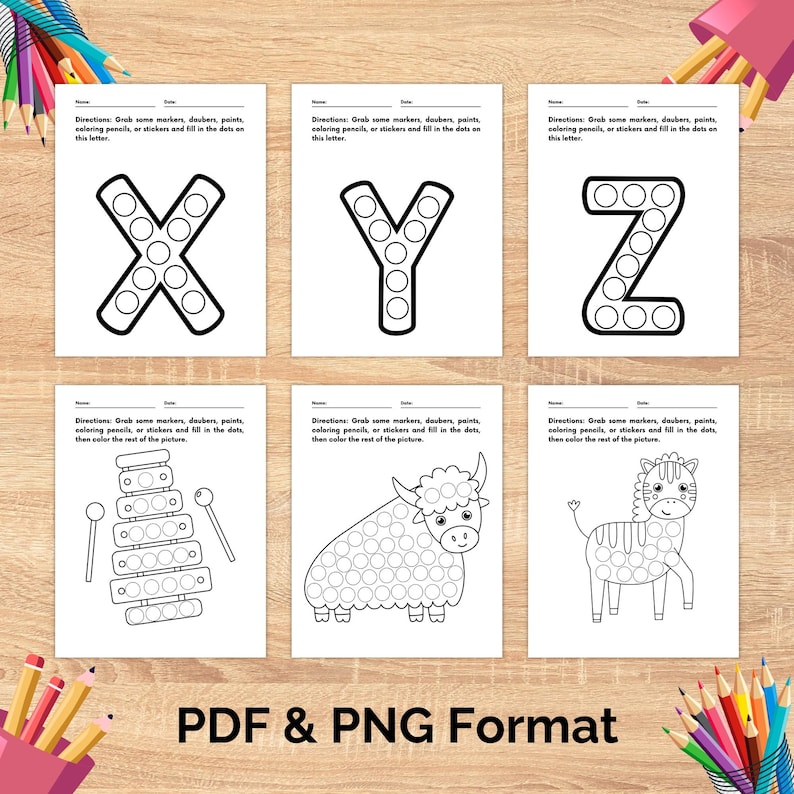 Alphabet Animal Dot Marker Pages, 52 Worksheets, Dot Marker, Toddler ...