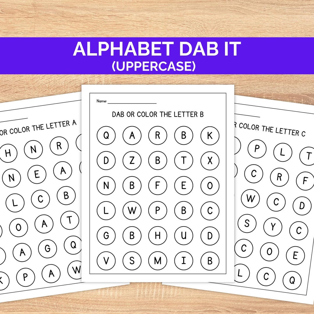 26 Alphabet Uppercase Dab It Worksheets, Dab It Letters, Alphabet ...