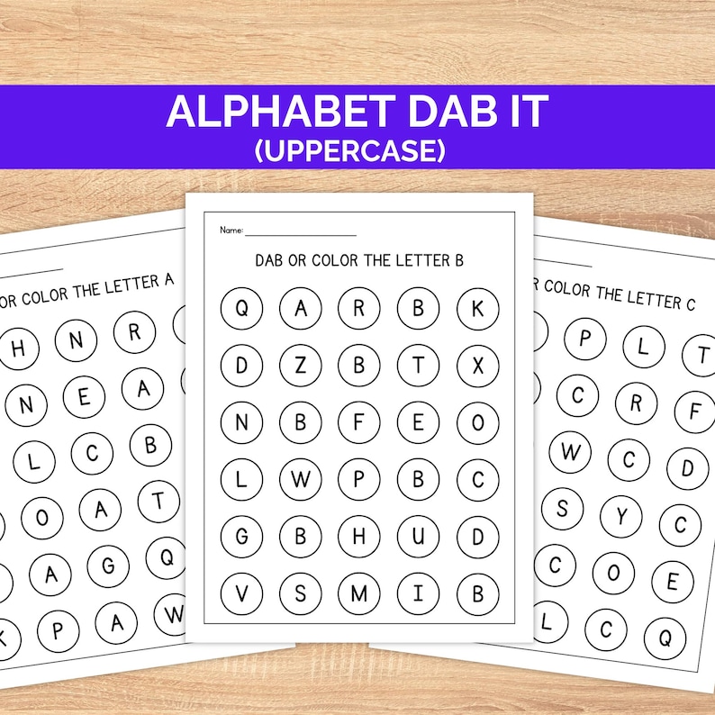 26 Alphabet Uppercase Dab It Worksheets, Dab It Letters, Alphabet ...