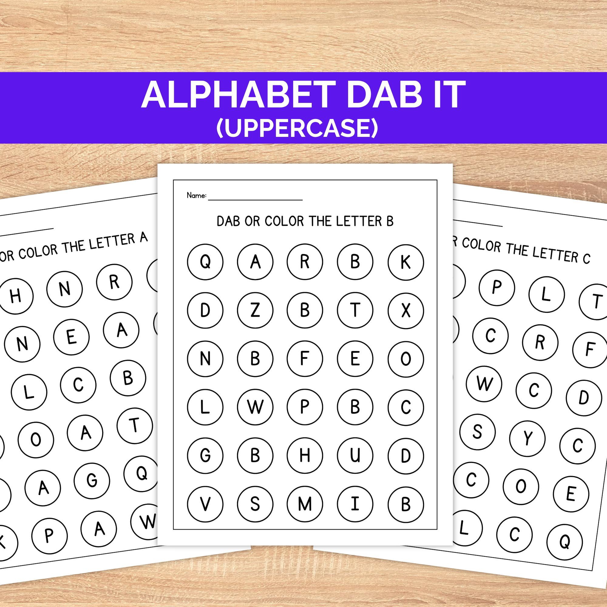26 Alphabet Uppercase Dab It Worksheets, Dab It Letters, Alphabet ...