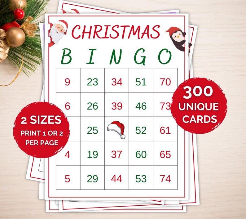 300 Christmas Bingo Cards, Christmas Games, Christmas Activity ...