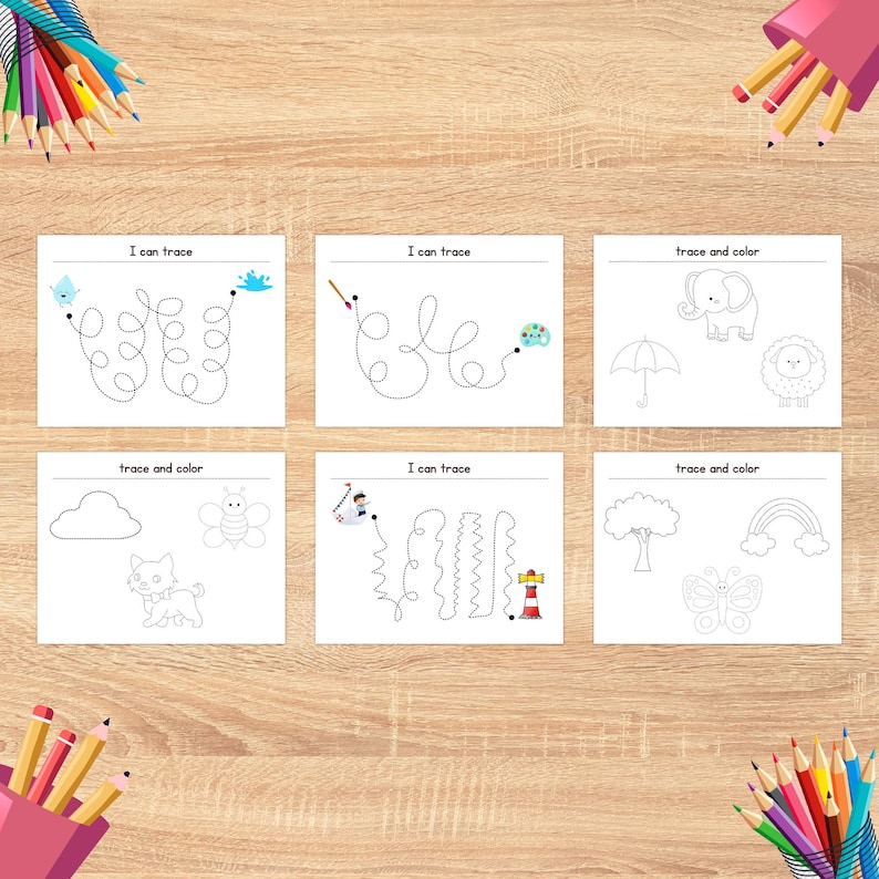 Line Tracing , Pre-writing Worksheet, Line Tracing Practice, Preschool ...