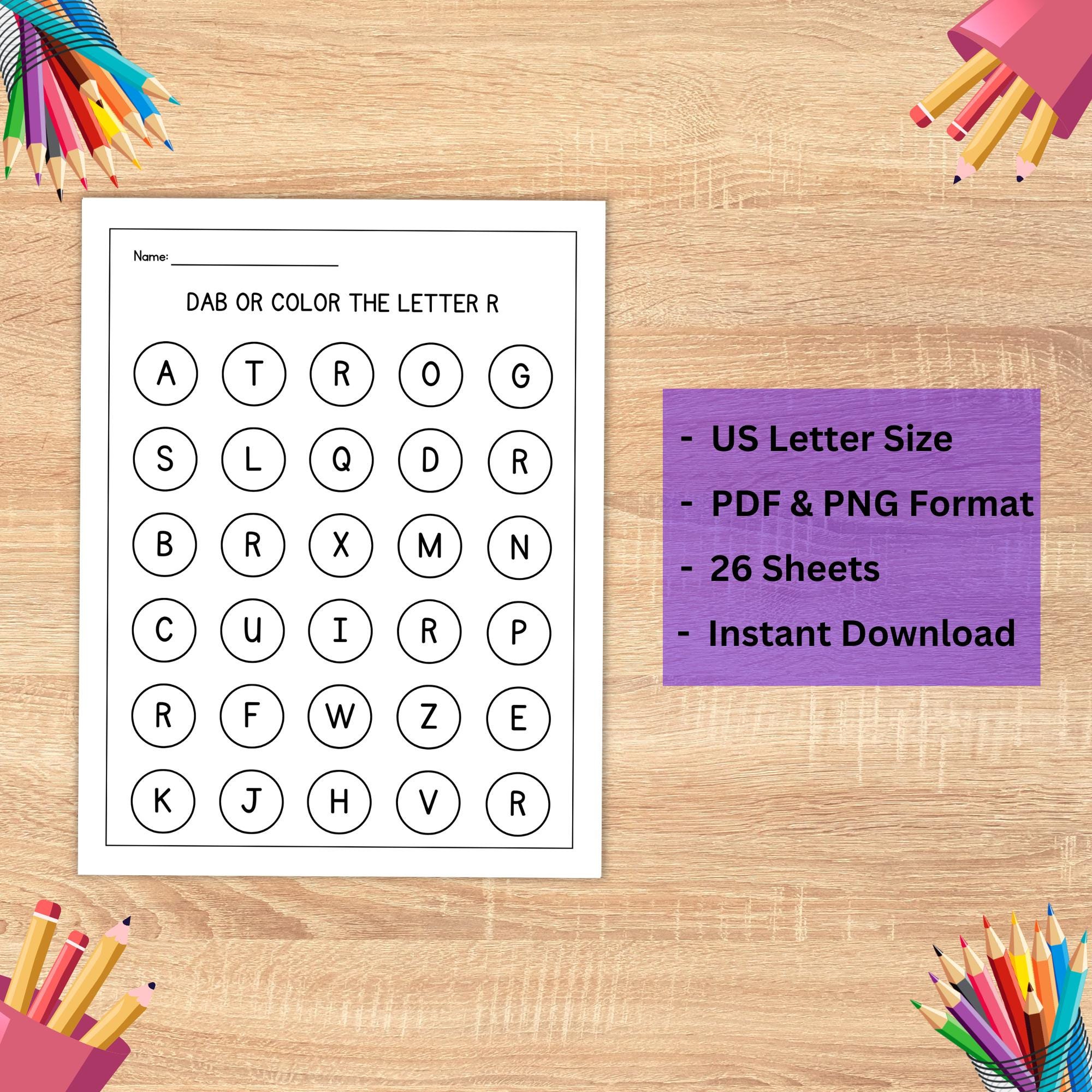 26 Alphabet Uppercase Dab It Worksheets, Dab It Letters, Alphabet ...