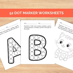 Alphabet Animal Dot Marker Pages, 52 Worksheets, Dot Marker, Toddler ...