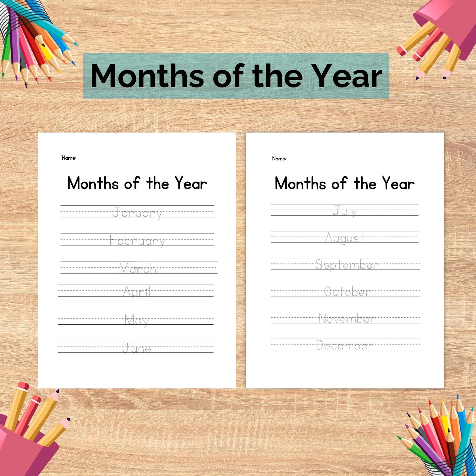 Months of the Year Tracing Sheets, Months of the Year Tracing ...