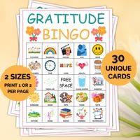 Gratitude Bingo, Thankful Bingo Cards, Counseling Bingo Game, Mental ...
