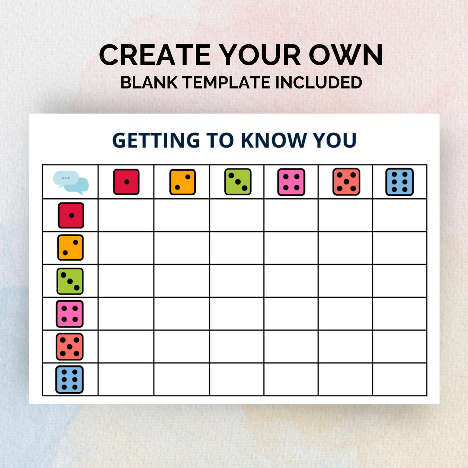 Icebreaker Activity, Icebreaker Game, Roll and Tell Game, Table Talk ...