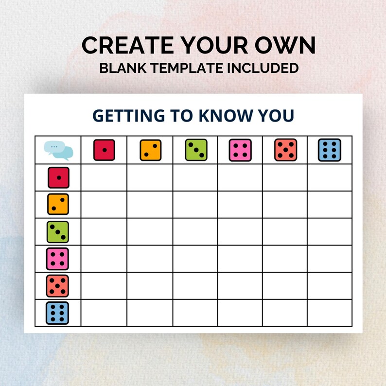 Icebreaker Activity, Icebreaker Game, Roll and Tell Game, Table Talk ...