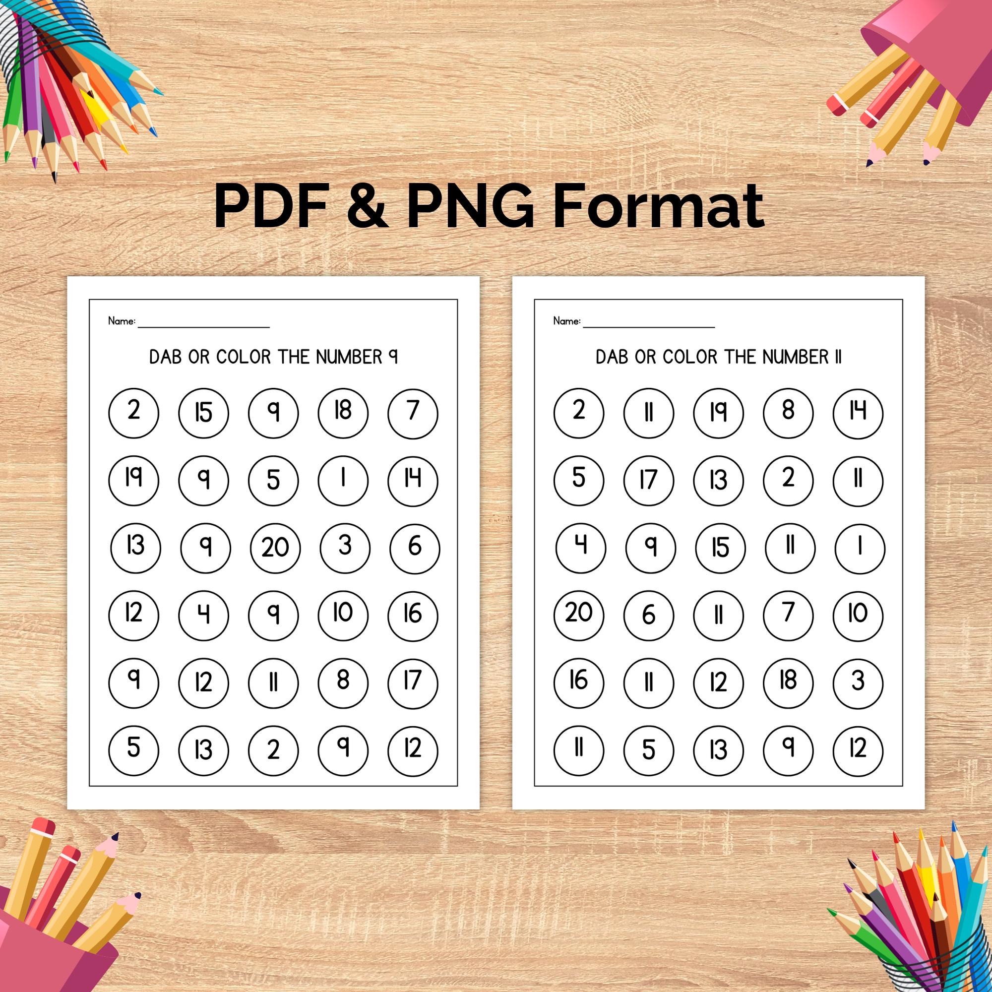 20 Dab It Number Worksheets, 1-20 Dot Maker Worksheets, Numbers ...