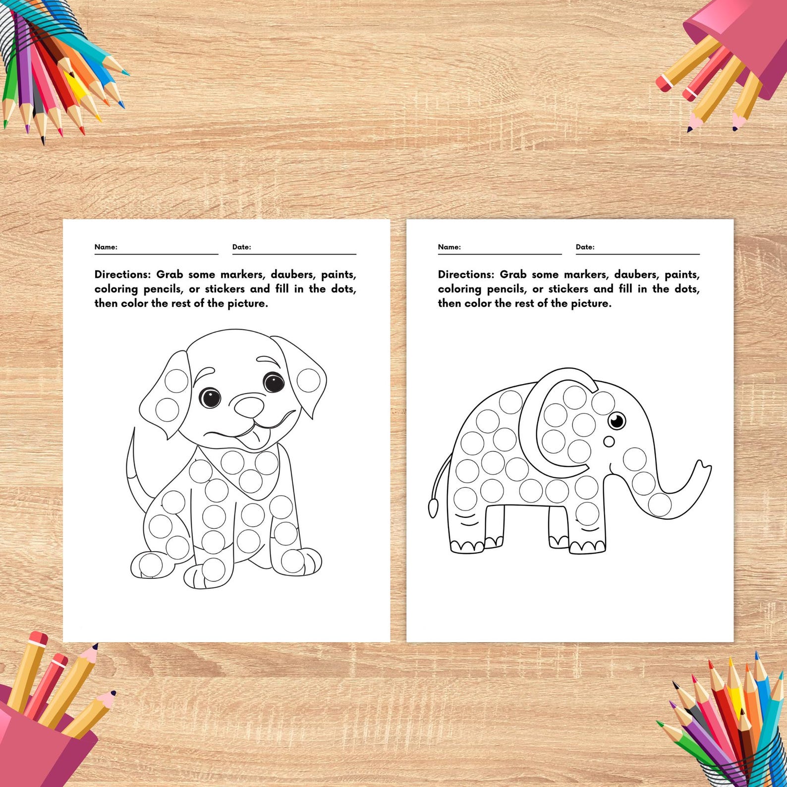 Alphabet Animal Dot Marker Pages, 52 Worksheets, Dot Marker, Toddler ...