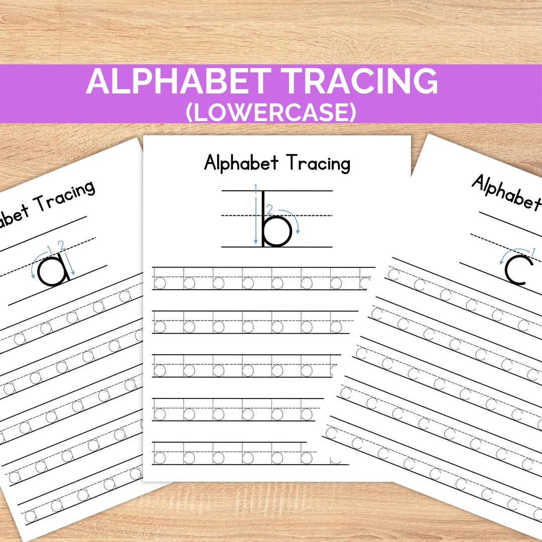 26 Printable Lowercase Alphabet Tracing Worksheets, Tracing the Letters ...