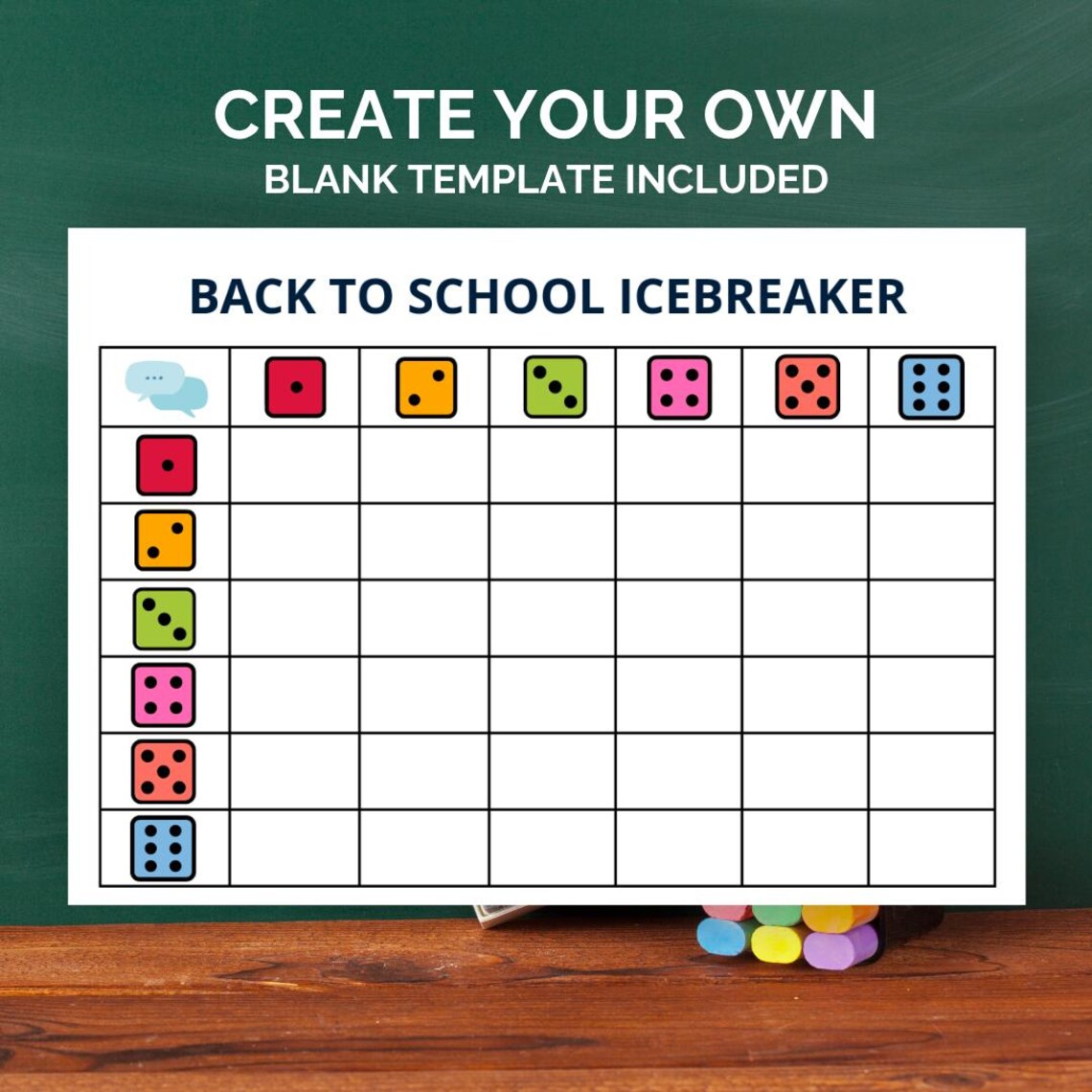 Back to School Icebreaker, Icebreaker Game, Table Talk Dice, Team ...