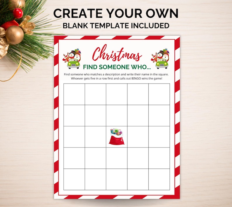50 Christmas Find Someone Who Bingo Cards, Christmas Find Someone Who ...
