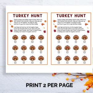 Thanksgiving Turkey Hunt Game, Thanksgiving Scavenger Hunt, Printable ...