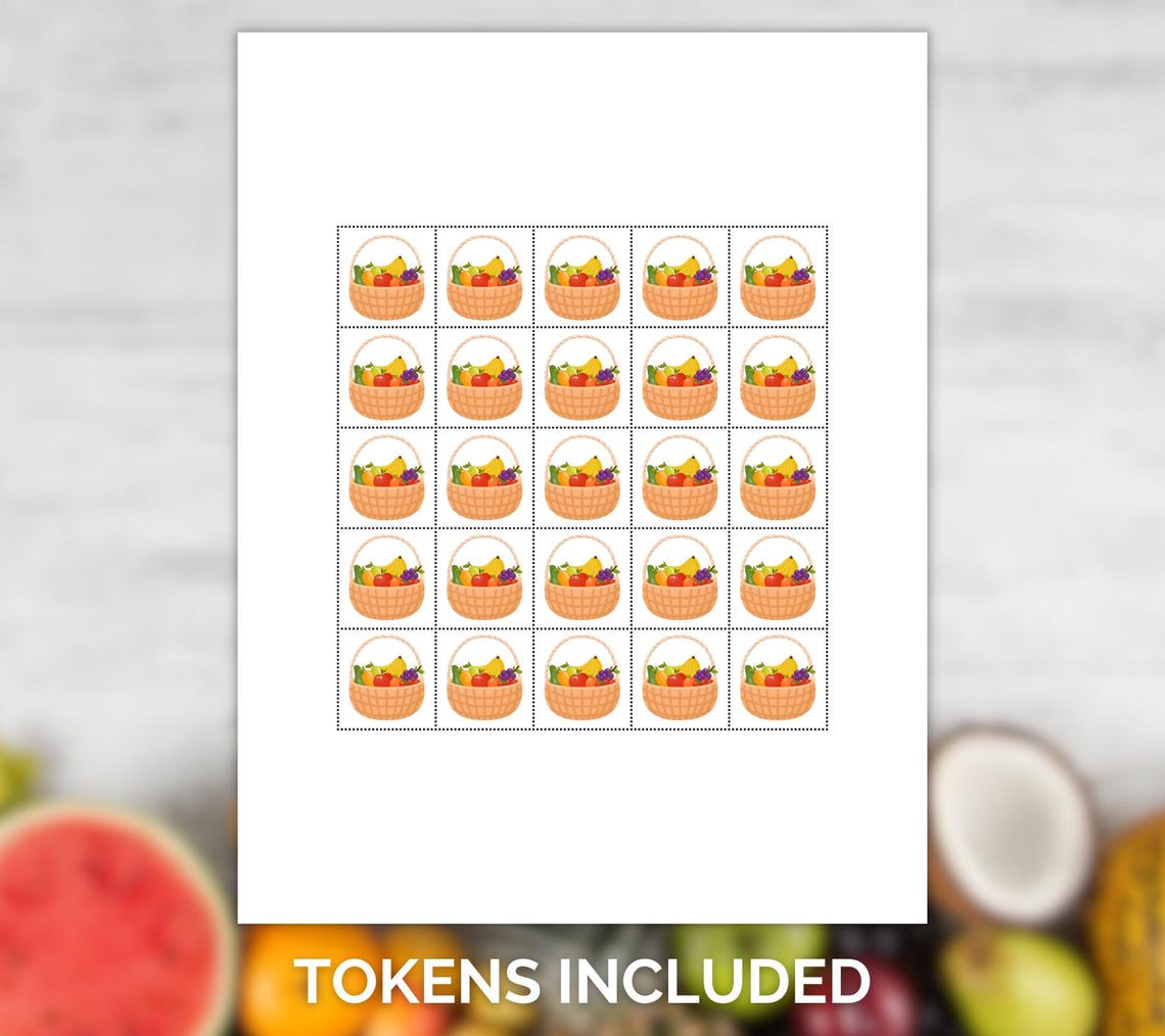 30 Fruit Bingo Cards, Fruit Bingo Printable, Fruit Party Game ...