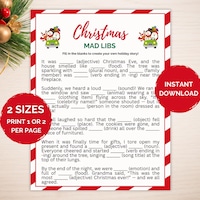 Printable Christmas Mad Libs Game - Etsy