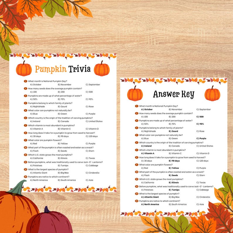 Thanksgiving Trivia, Pumpkin Trivia Game, Thanksgiving Trivia Quizzes ...