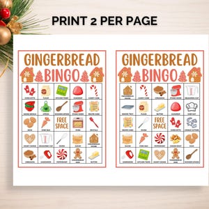 30 Gingerbread Bingo Cards, Gingerbread Bingo, Christmas Baking Bingo ...