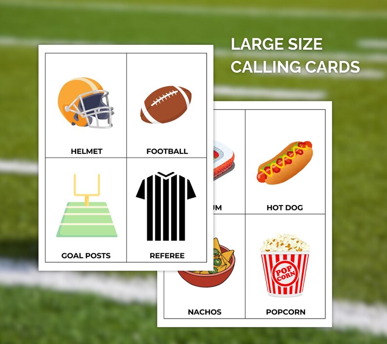 50 Football Bingo Cards, Printable Football Bingo, Football Party Game ...