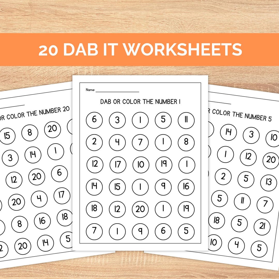 20 Dab It Number Worksheets, 1-20 Dot Maker Worksheets, Numbers ...