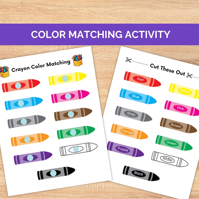 Color Matching Activity, Educational Activity, Homeschool Worksheet ...