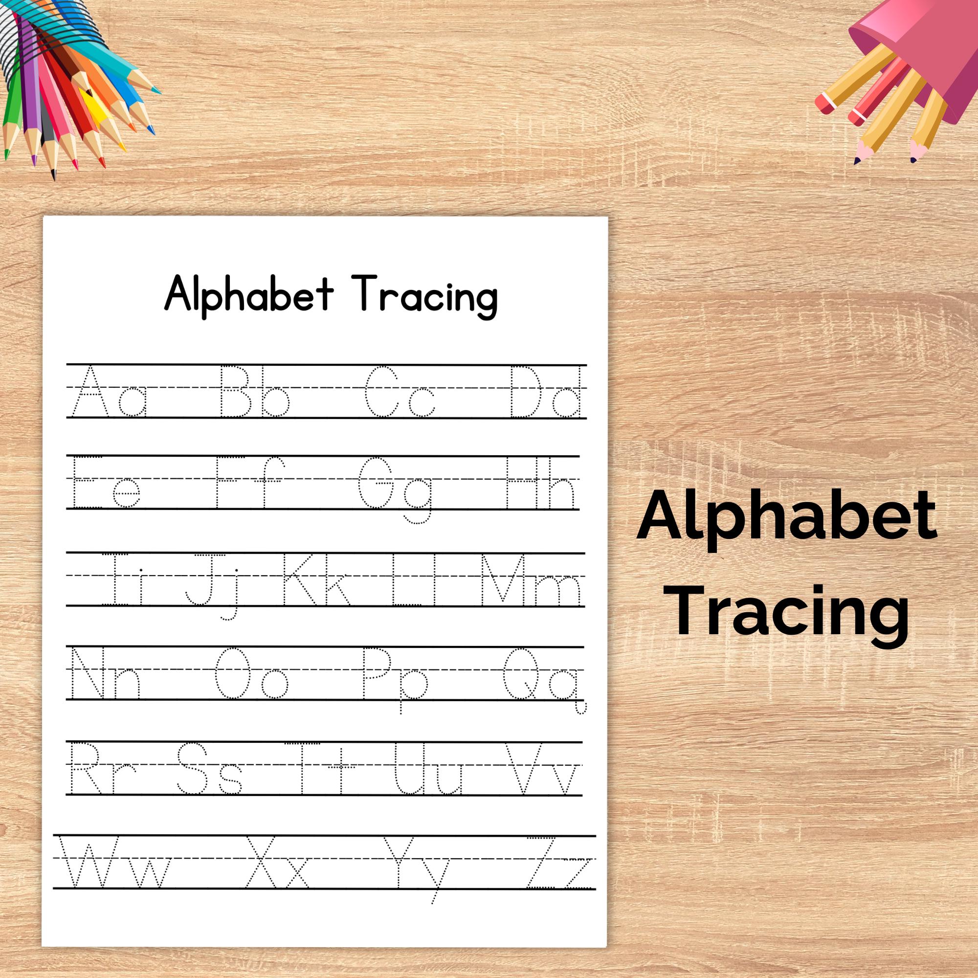 Alphabet & Numbers Tracing Worksheets, Handwriting Practice, ABC ...