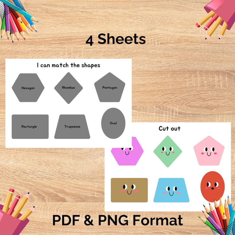 Shapes Matching Activity, Matching Activity, Preschool Curriculum ...