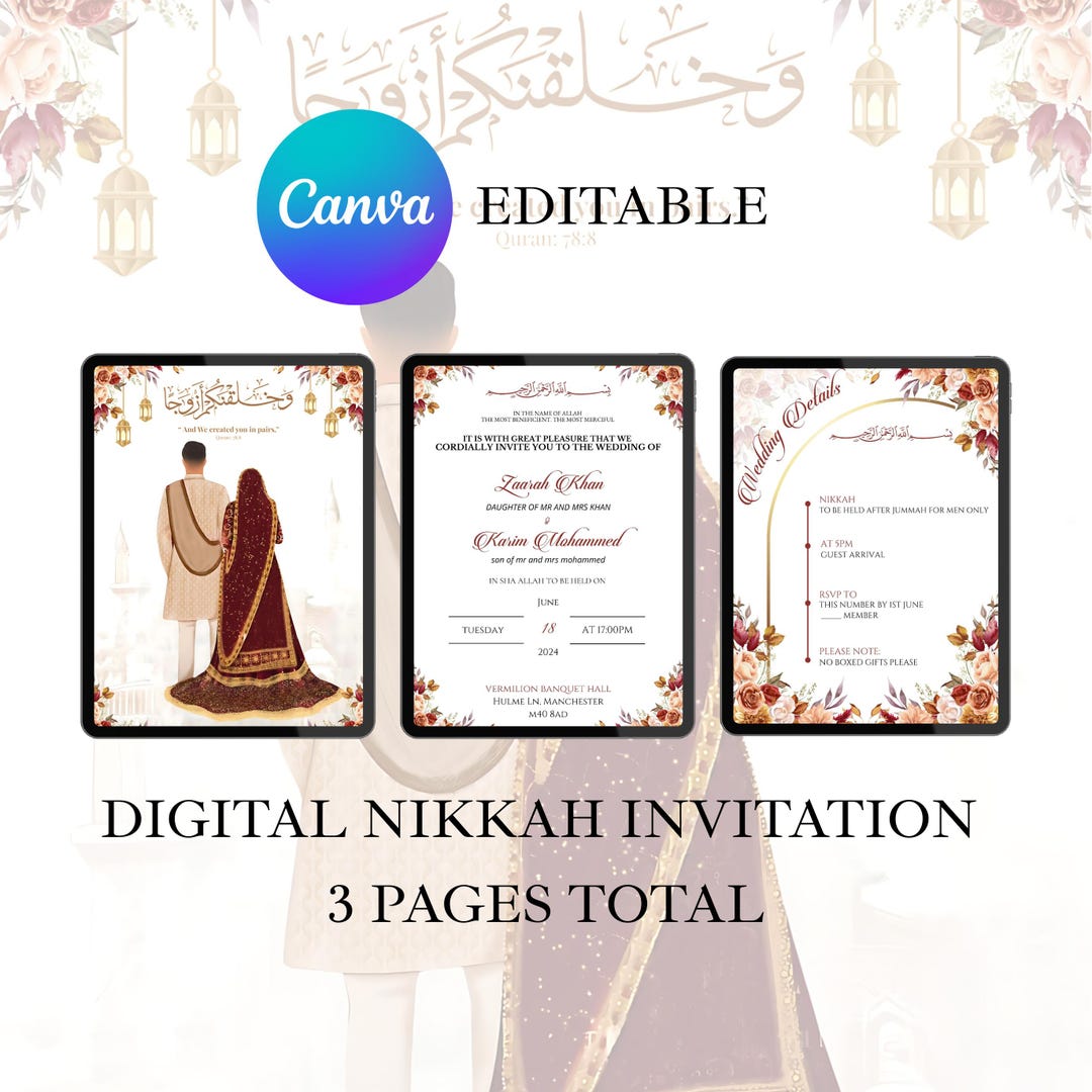Customizable Elegant Nikah Animated Video Template – Wedding Invitation ...
