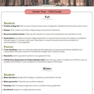 Path to College: A Detailed Timeline for Parents & Students - Etsy