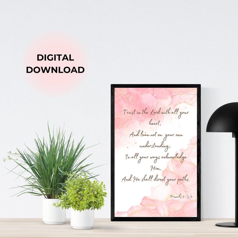 Bible Verse Printable Digital Download Printable Wall Art Christian ...