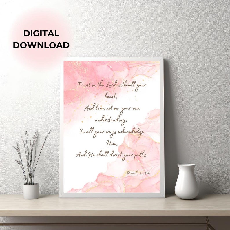 Bible Verse Printable Digital Download Printable Wall Art Christian ...