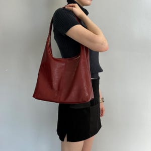 Burgundy Cherry Red Shoulder Bag Purse - Etsy