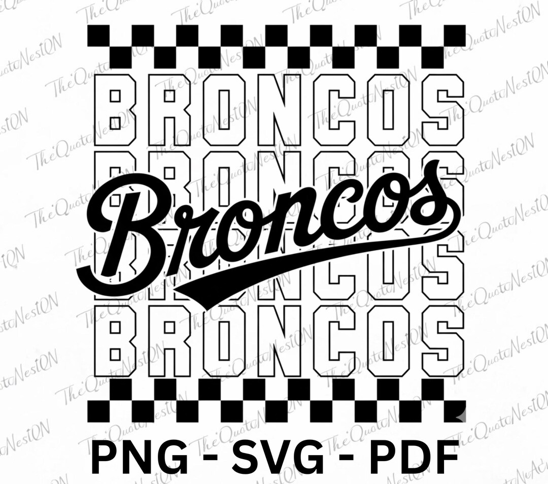 Sticker: Broncos Mascot Svg, School Spirit Shirt Design, Game Day Team ...